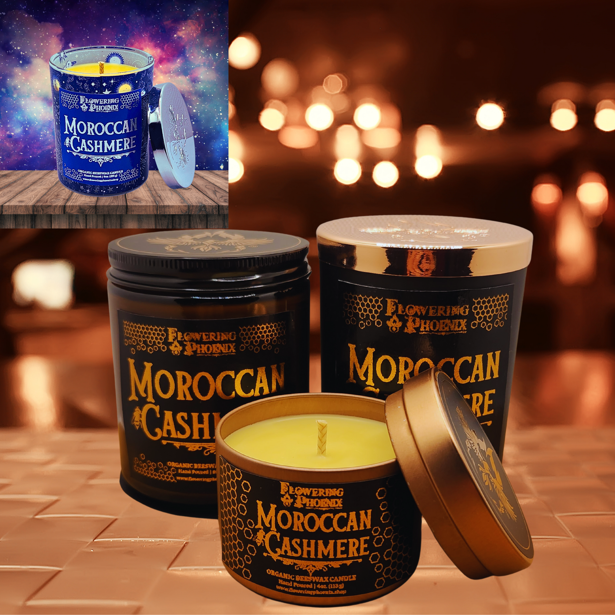 Moroccan Cashmere Candle – Flowering Phoenix Organic Beeswax Candles